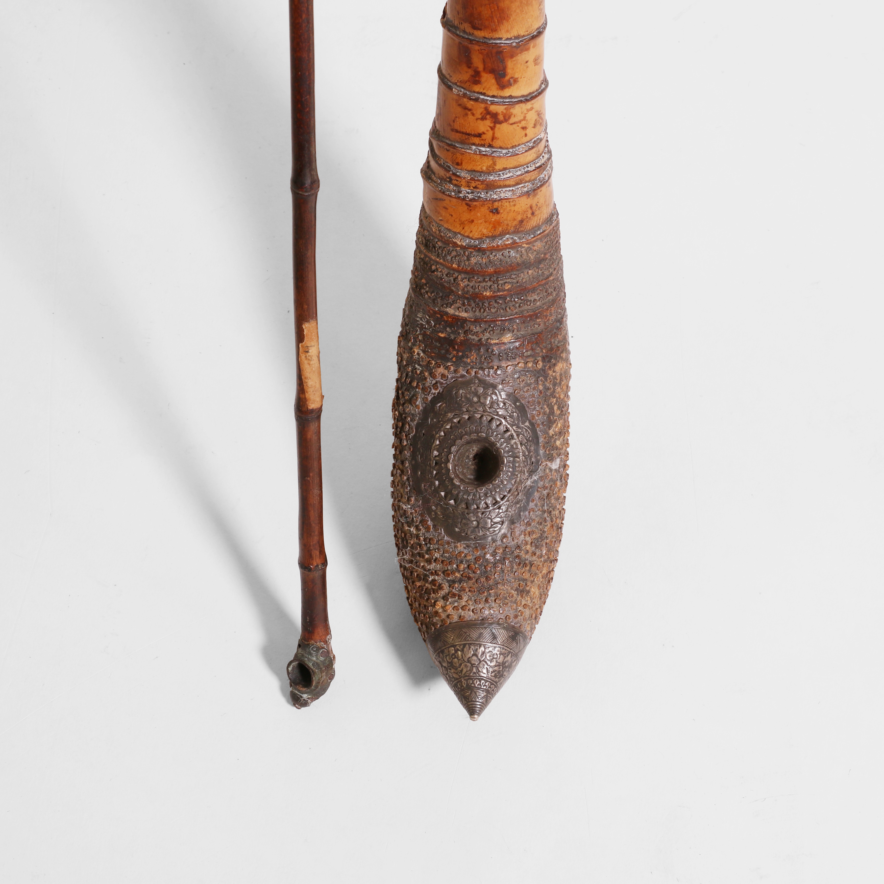 Lot 127 - Two bamboo opium pipes,