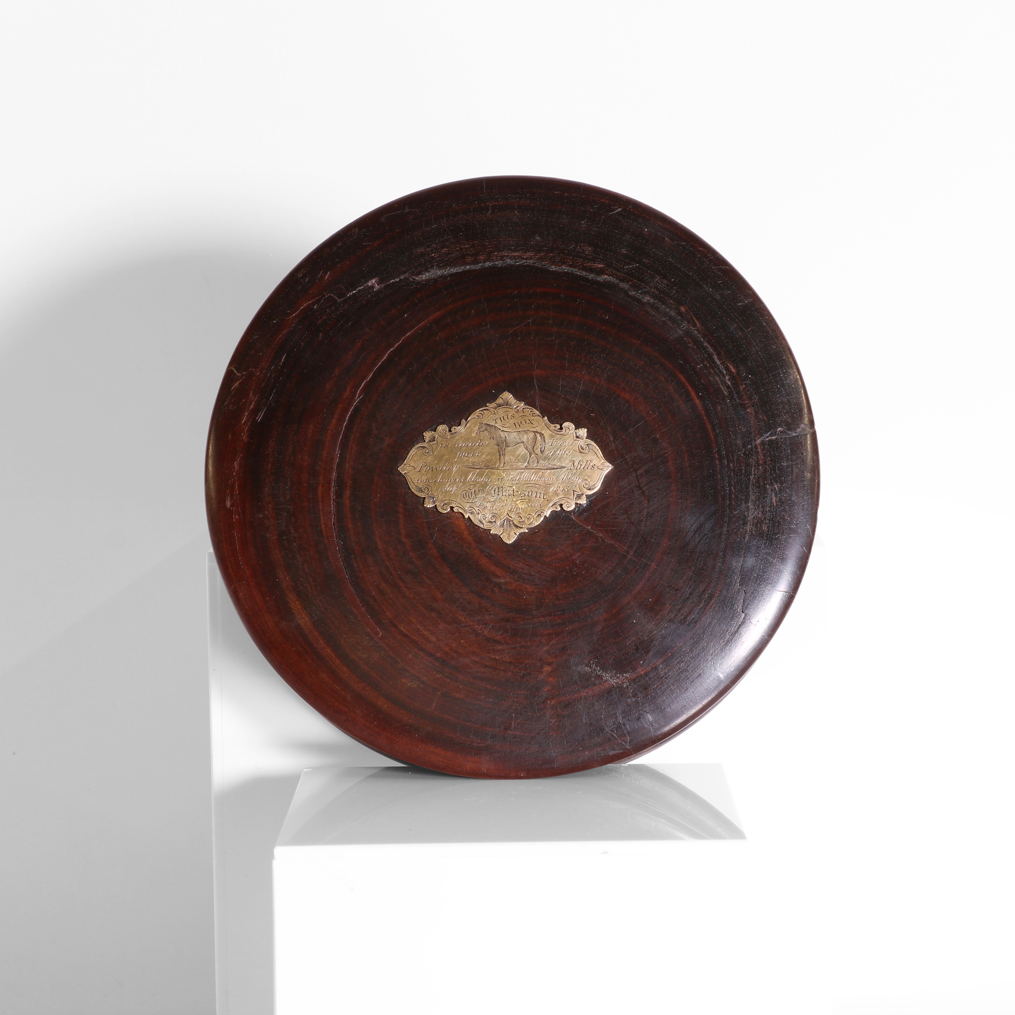 Lot 17 - A gold-mounted lignum vitae turned