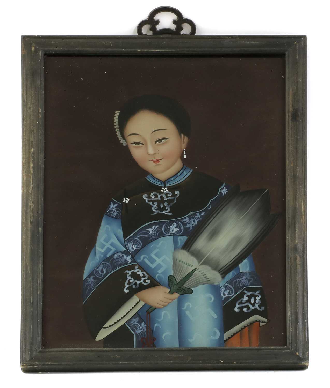 Lot 188 - A Chinese reverse glass painting,