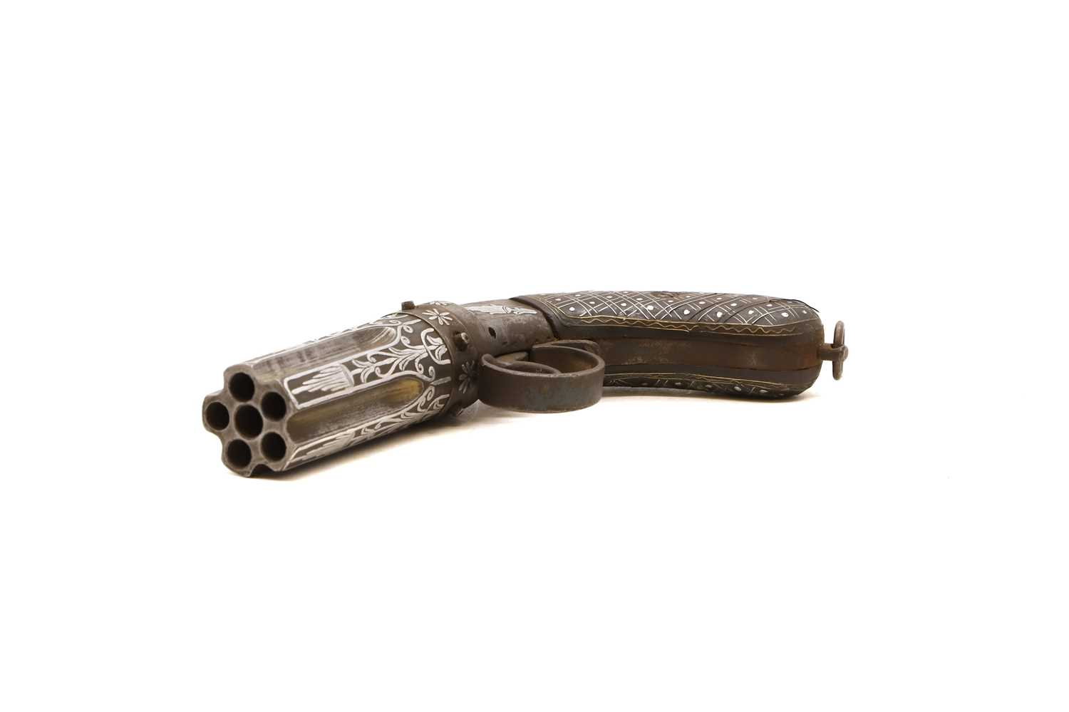 Lot 89 - A five shot pepper box pistol