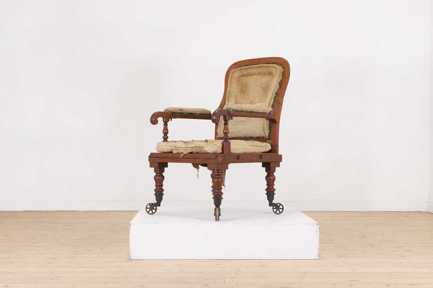 Lot 397 - A Victorian walnut campaign chair by John