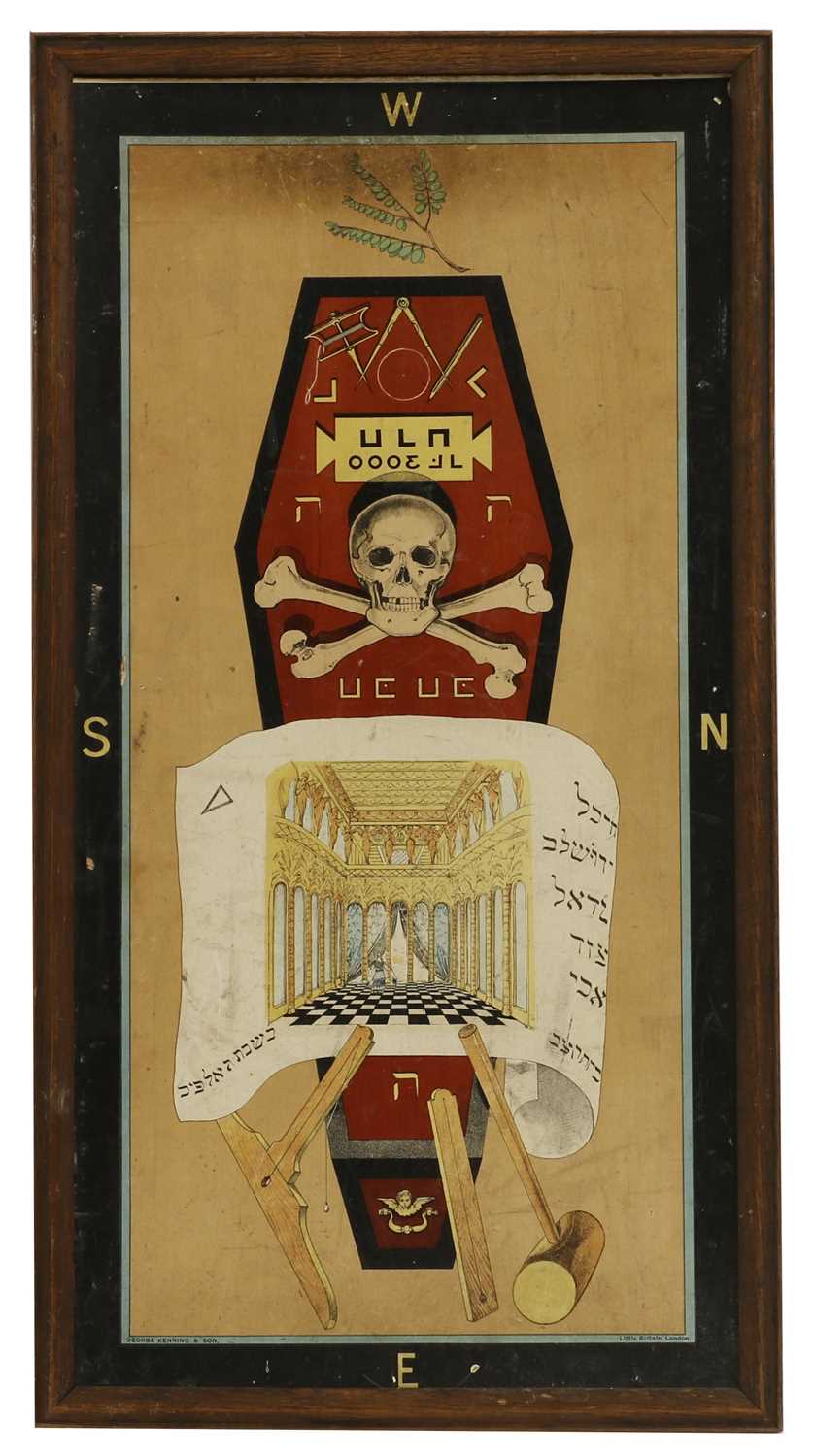 Lot 35 - A set of three Masonic tracing boards,