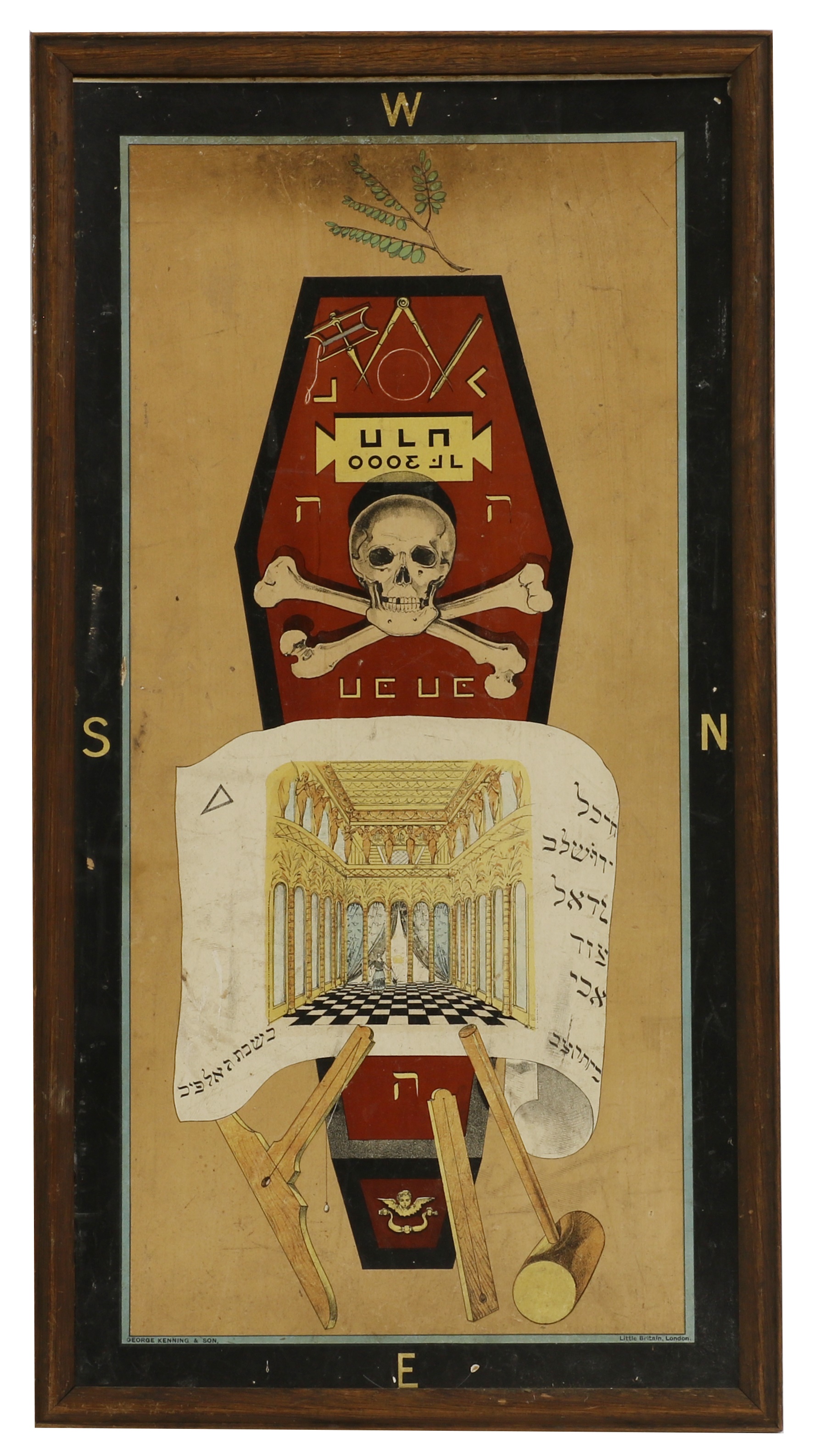 Lot 35 - A set of three Masonic tracing boards, Lot 35 - A set of three Masonic tracing boards,