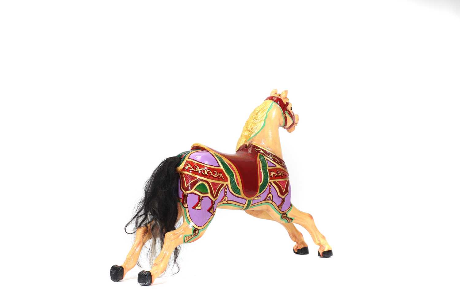 Lot 44 - A carved wooden fairground carousel juvenile