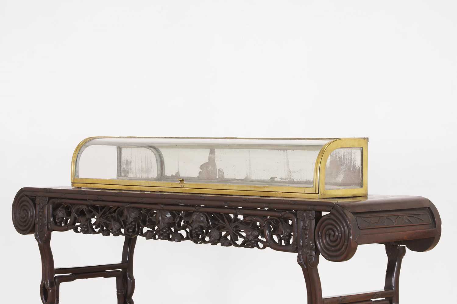 Lot 612 - A brass and glass medical display case,