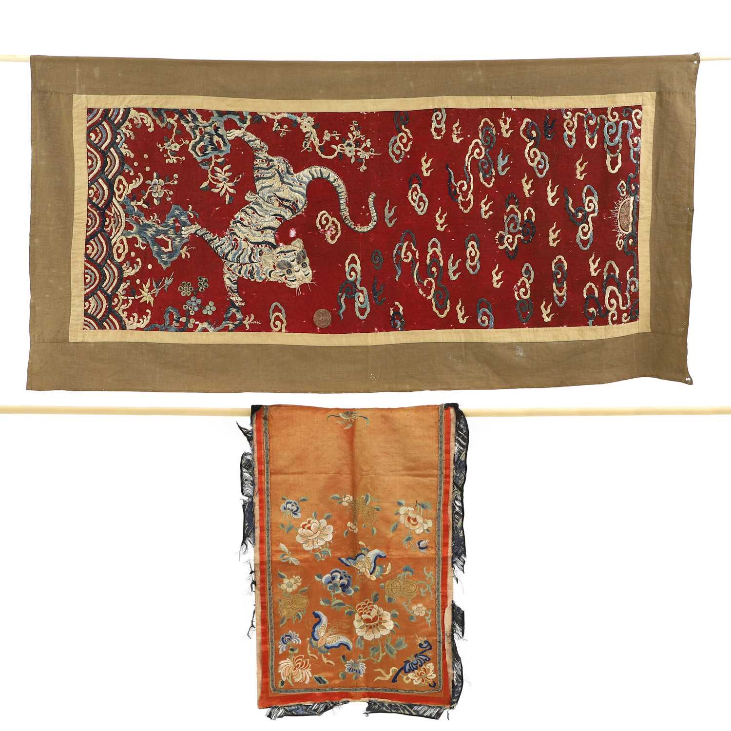 Lot 277 - Two Chinese embroidered panels,