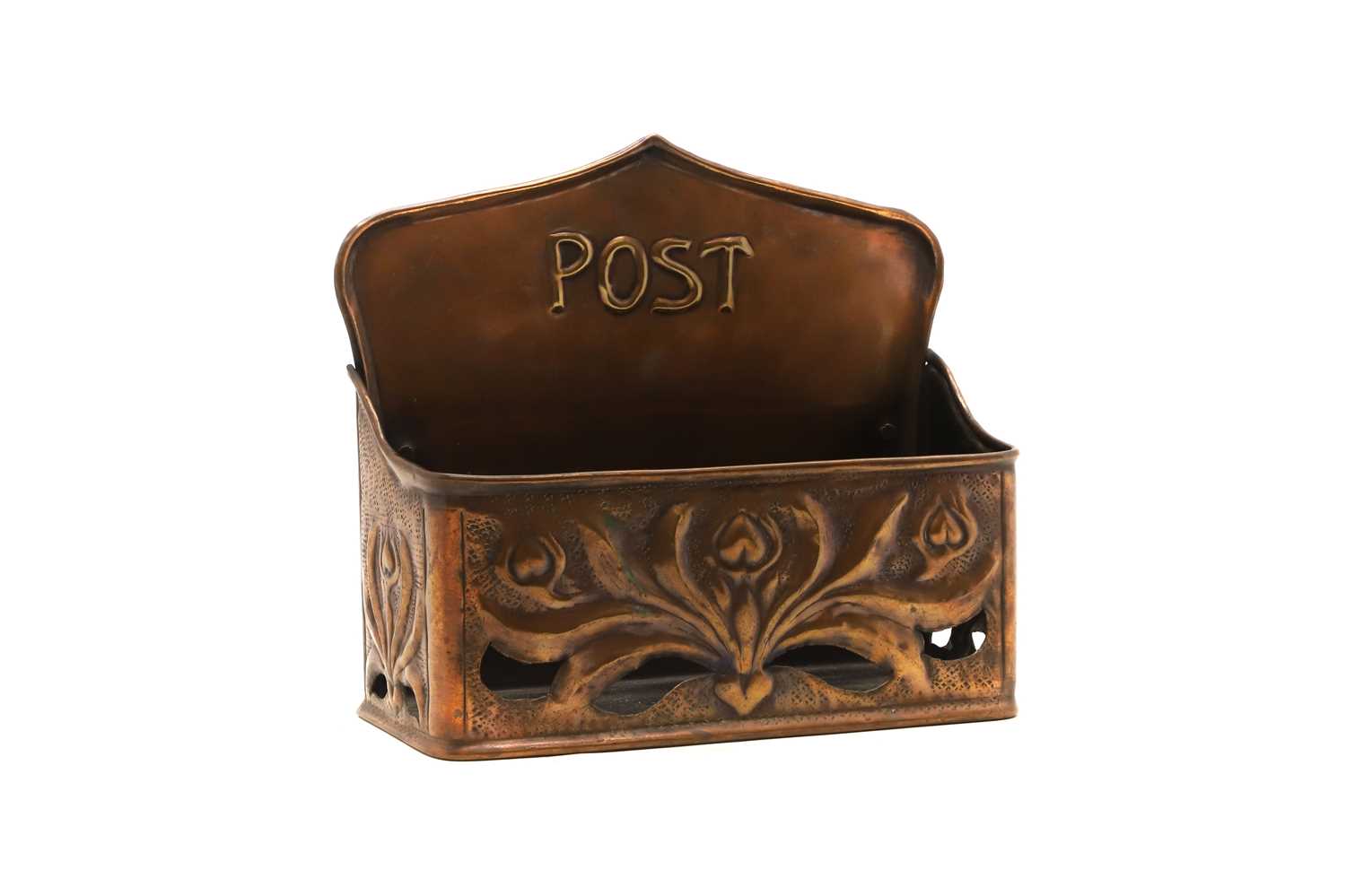 Lot 324 - A copper post box,