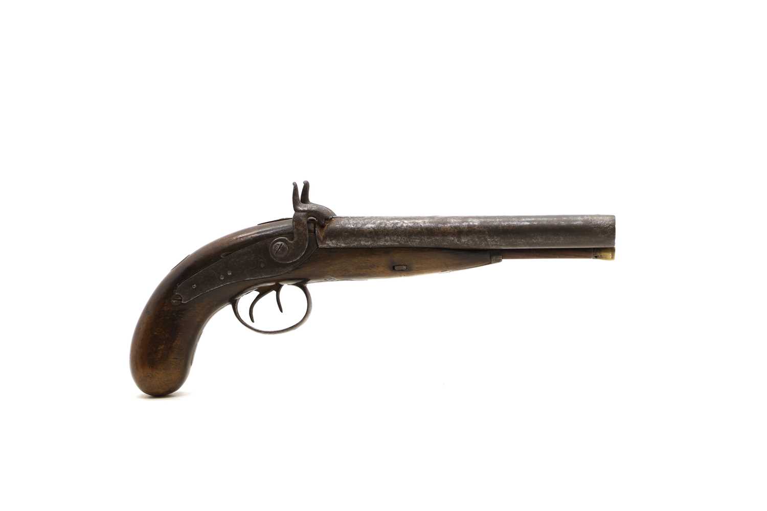 Lot 87 - A double-barrel percussion 'Howdah' pistol,