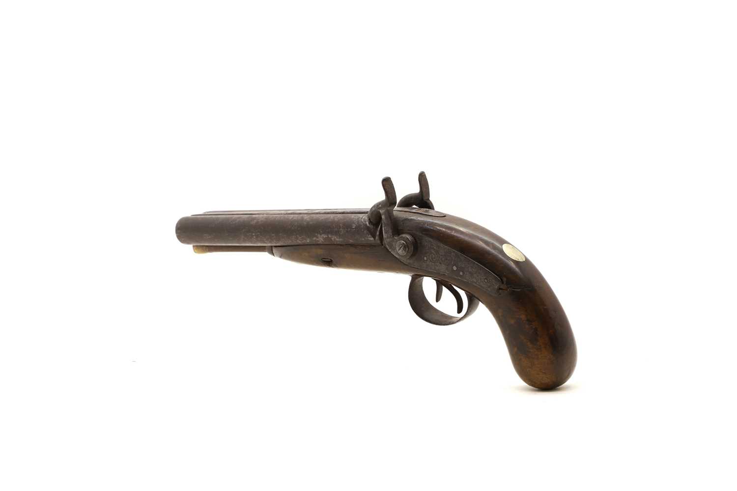 Lot 87 - A double-barrel percussion 'Howdah' pistol,