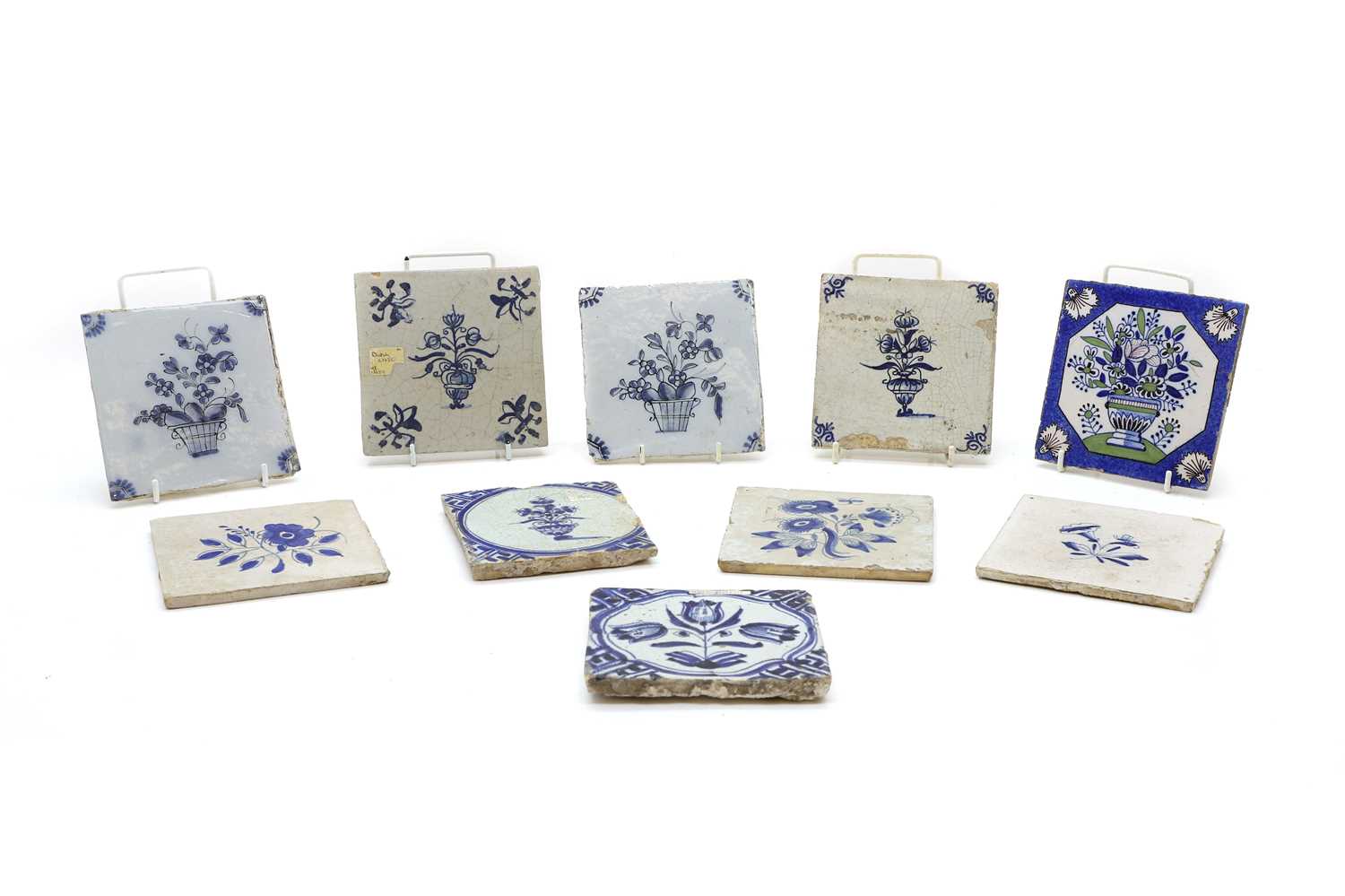 Lot 160 - A group of ten Delft blue and white pottery