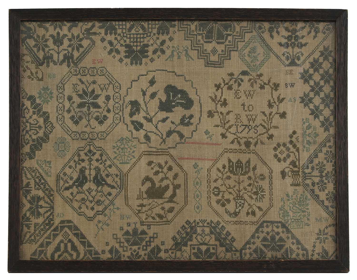 Lot 294 - A needlework sampler,