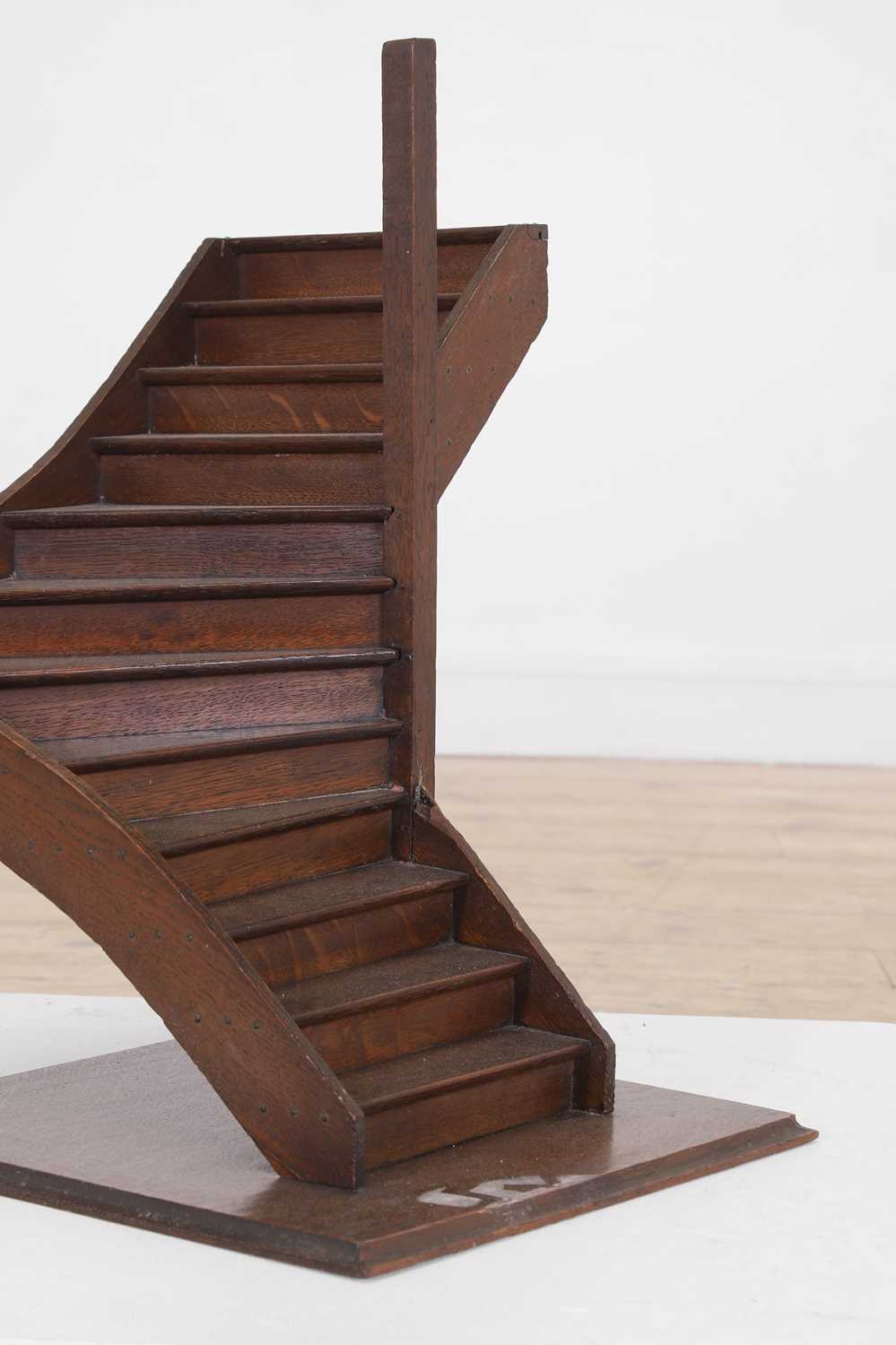Lot 305 - An oak architectural staircase model,