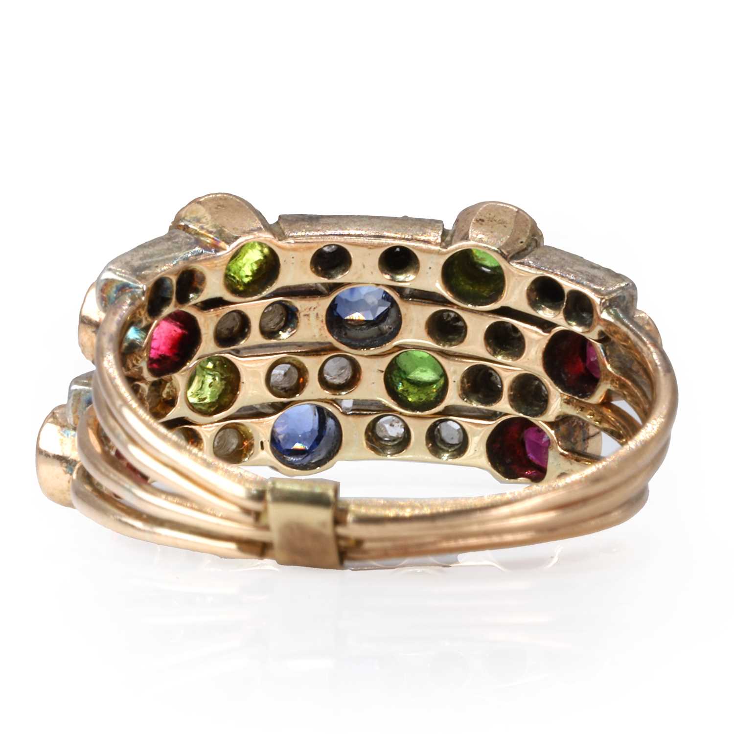 Lot 42 - An Edwardian demantoid garnet, ruby, sapphire,