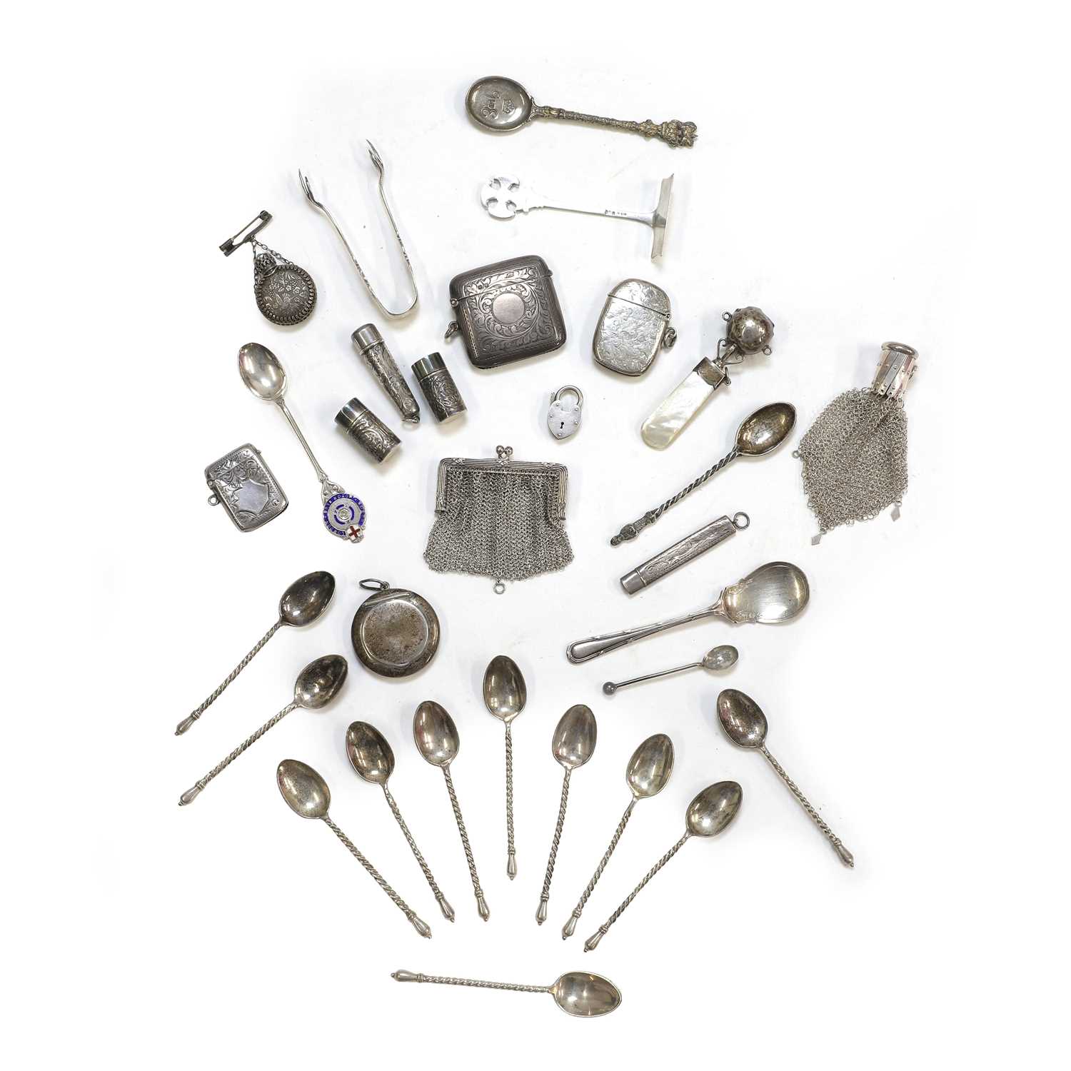Lot 347 - A collection of silver items,