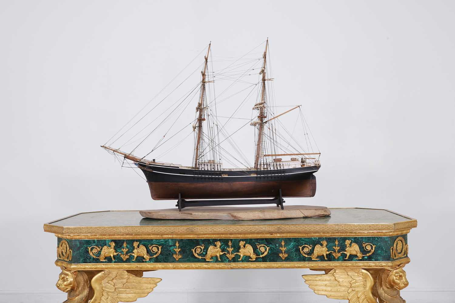 Lot 541 - A scratch-built model of ship,