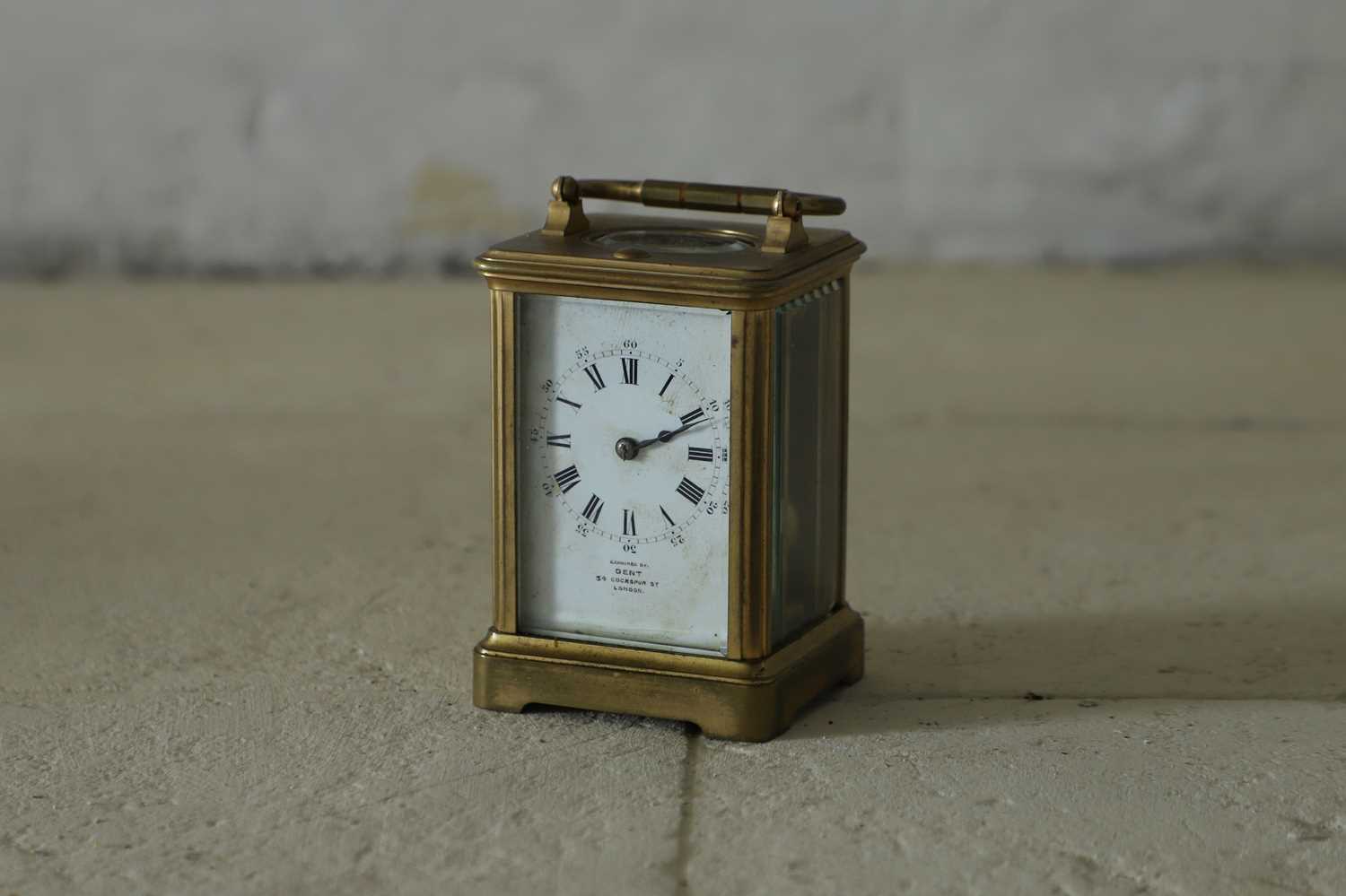 Lot 50 - A brass case carriage clock,