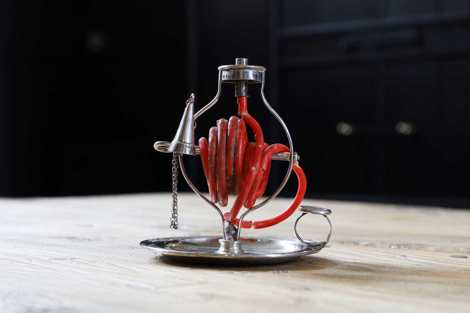 Lot 250 - A George III silver wax jack,