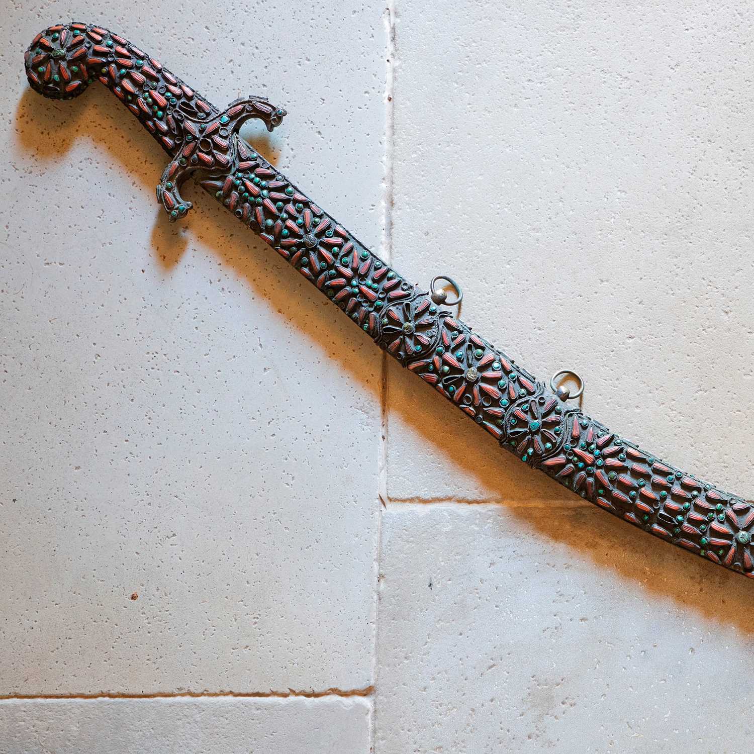 An Ottoman gold-damascened steel kilij sword,