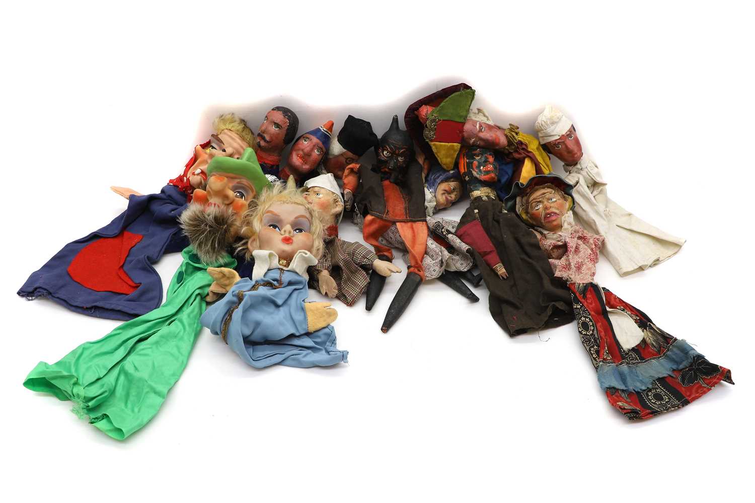 Lot 235 - A group of ten folk art puppets,