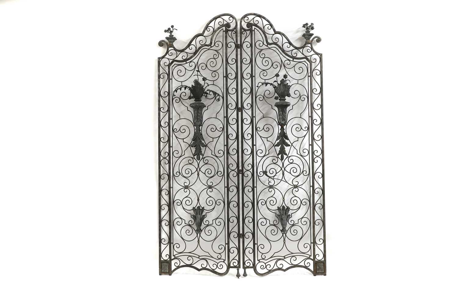 Lot 489 - A pair of wrought iron panels,