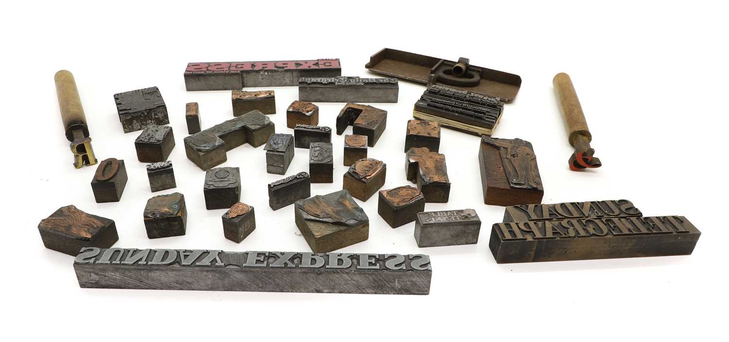 Lot 477 - A large collection of brass printing blocks