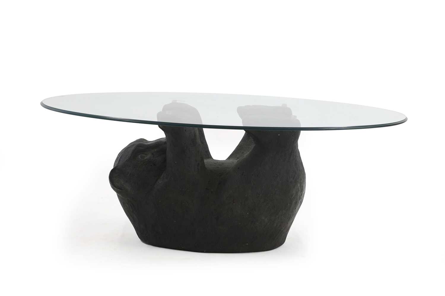 Lot 480 - A bronze coffee table,