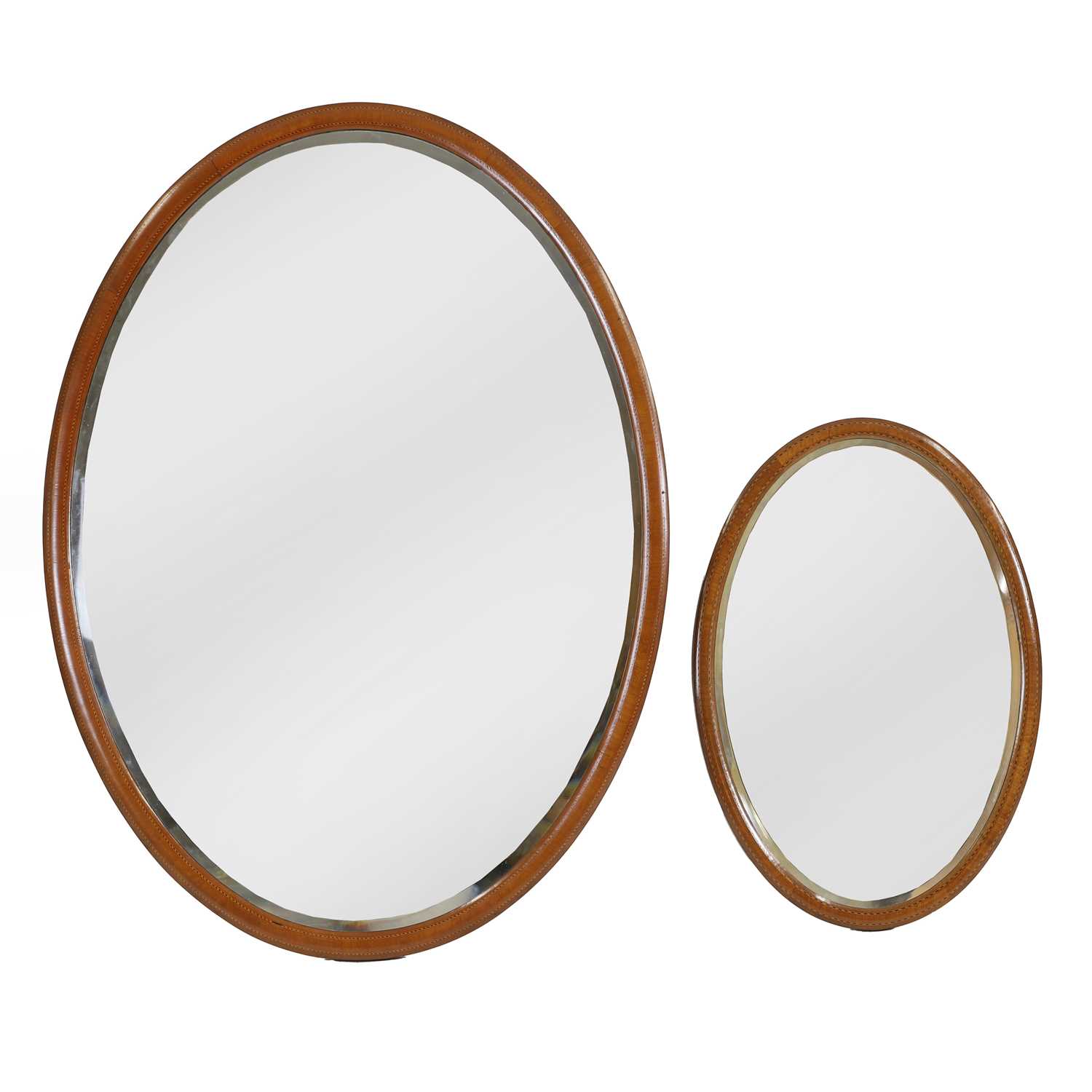 Lot 431 - A graduated pair of wood mirrors,