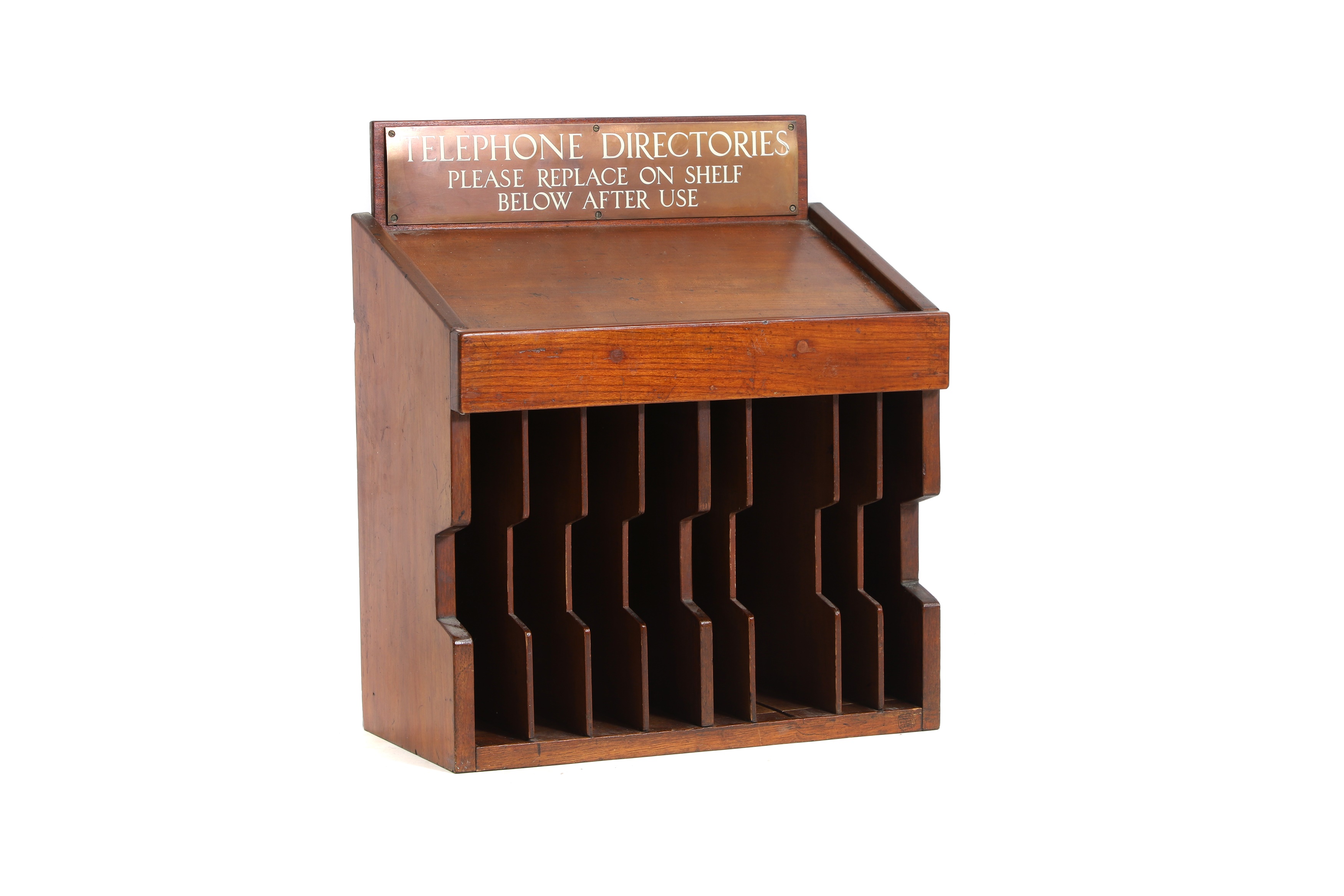 Lot 515 - A mahogany 'Telephone Directory' shelf,