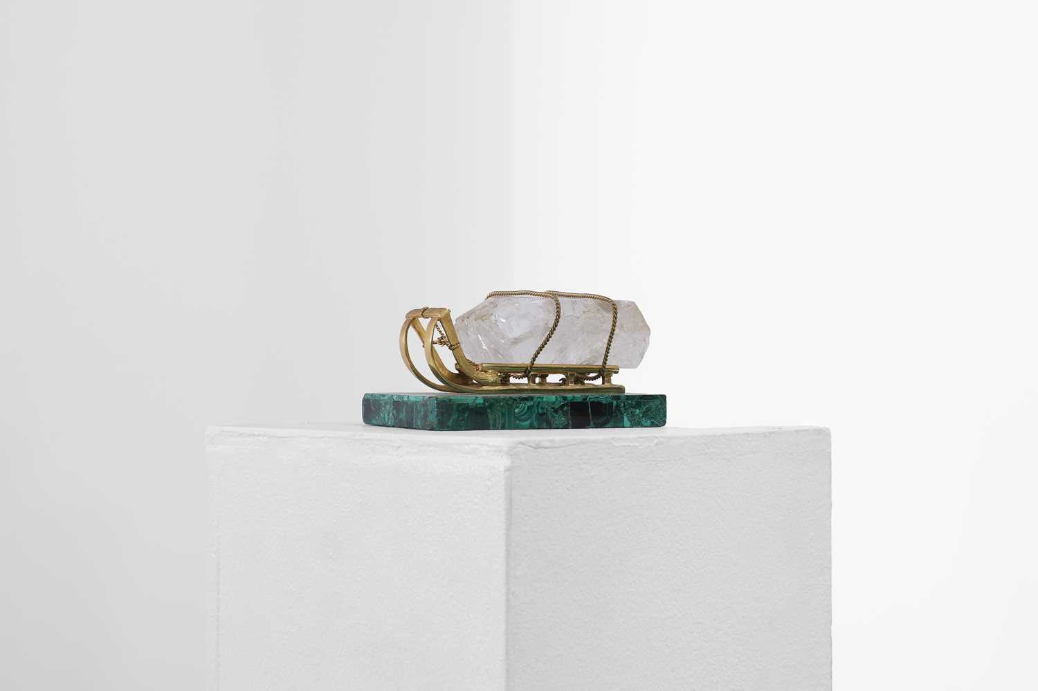 Lot 584 - An ormolu, rock-crystal and malachite
