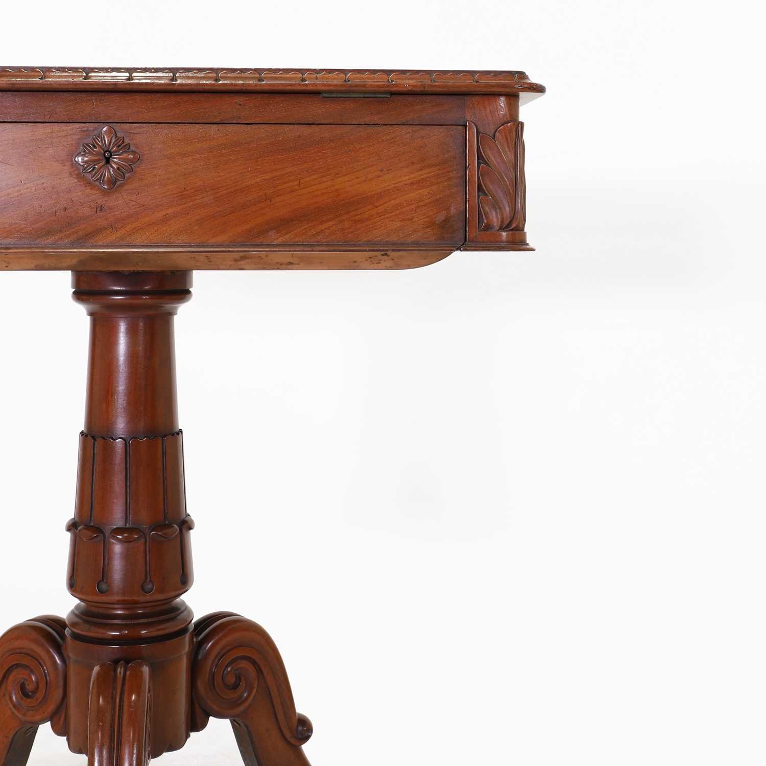 Lot 277 - A William IV mahogany pedestal library table,