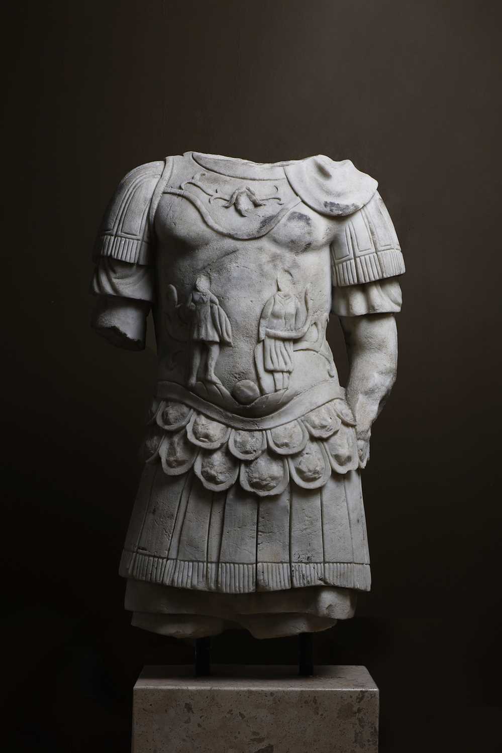 Lot 271 - A Roman-style marble cuirassed torso of an
