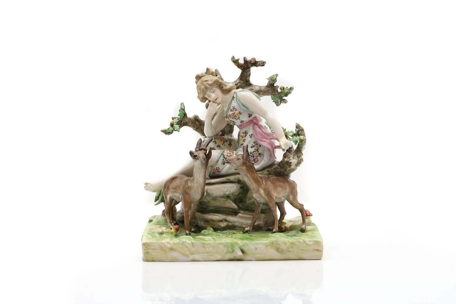 Lot 97 - A Meissen style porcelain figure group,