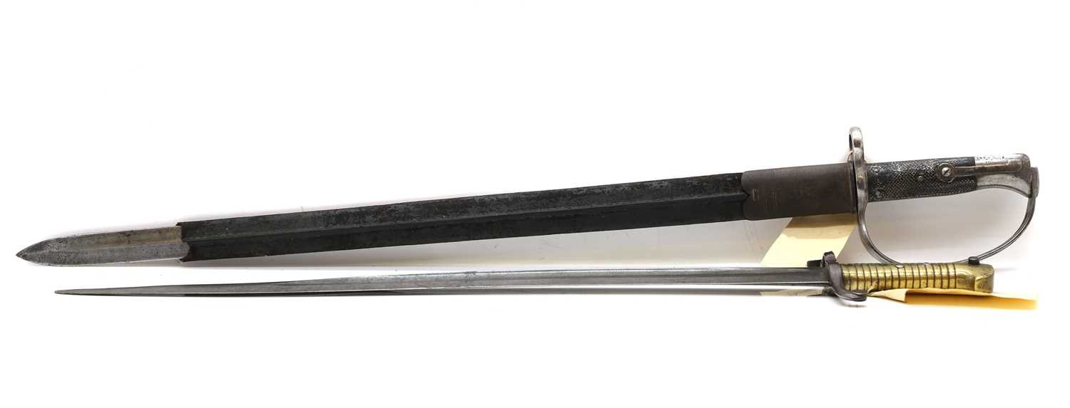 Lot 376 - A 1879 saw back Artillery bayonet and