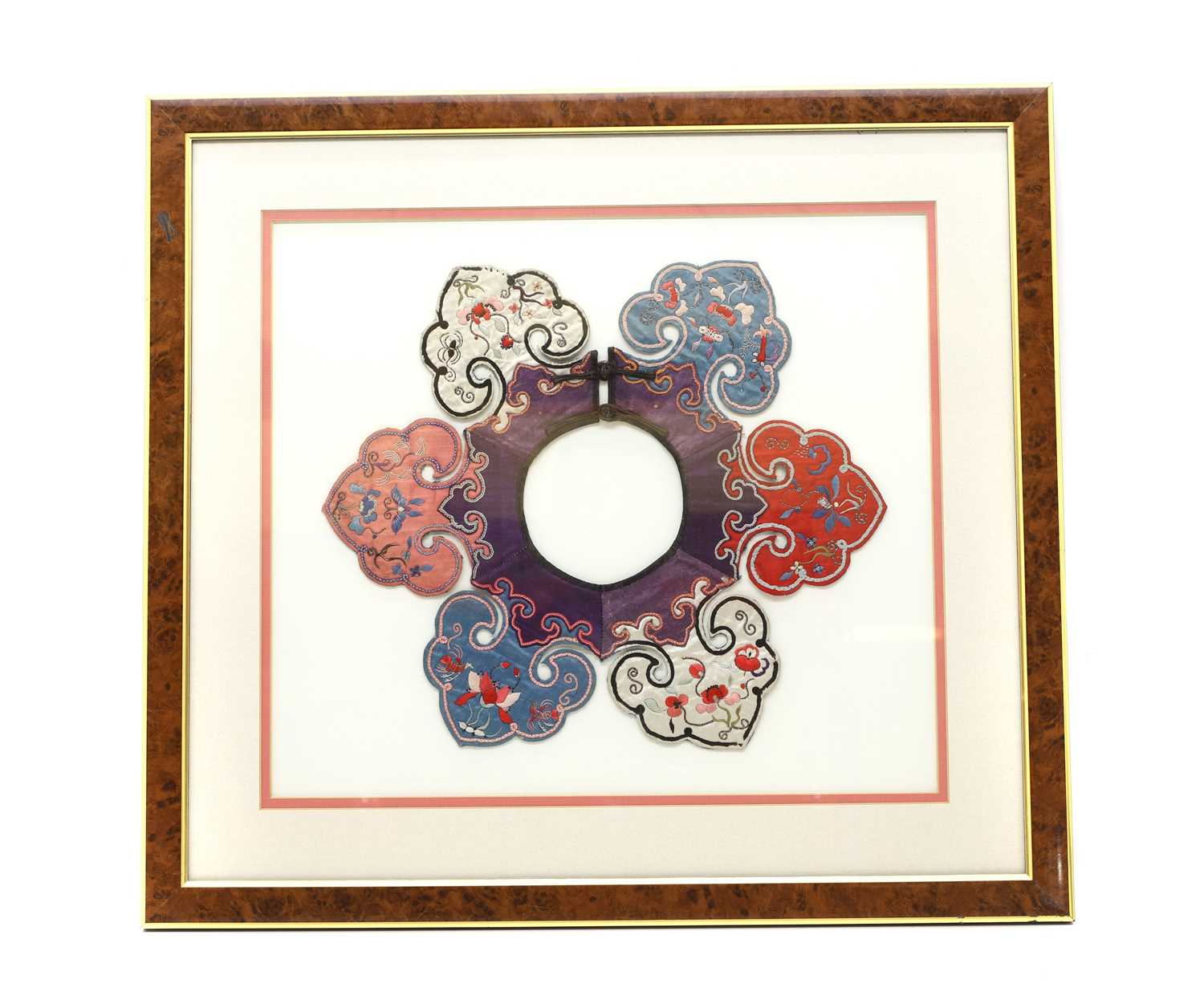 Lot 113 - A Chinese embroidered cloud collar,