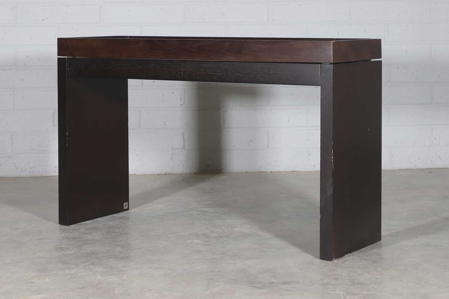 Lot 320 - A contemporary dark wood dressing table,