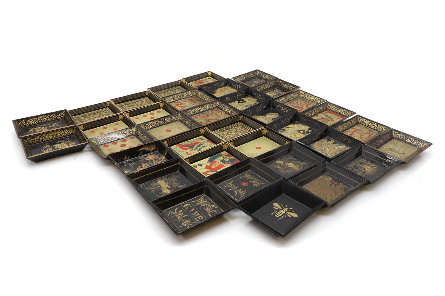 Lot 58 - A collection of Chinese gilt lacquered game