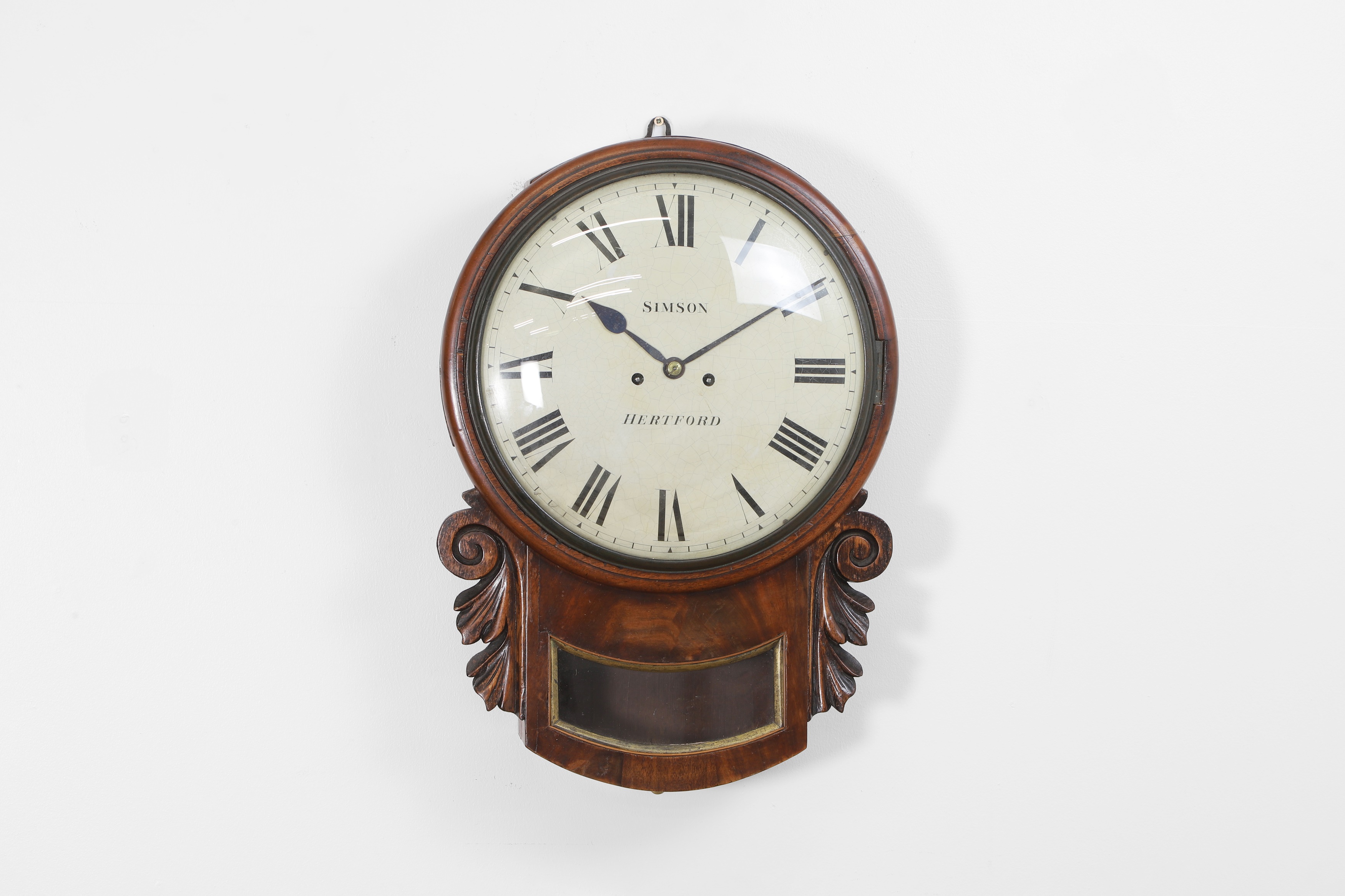 Lot 512 - A mahogany drop-dial wall clock,