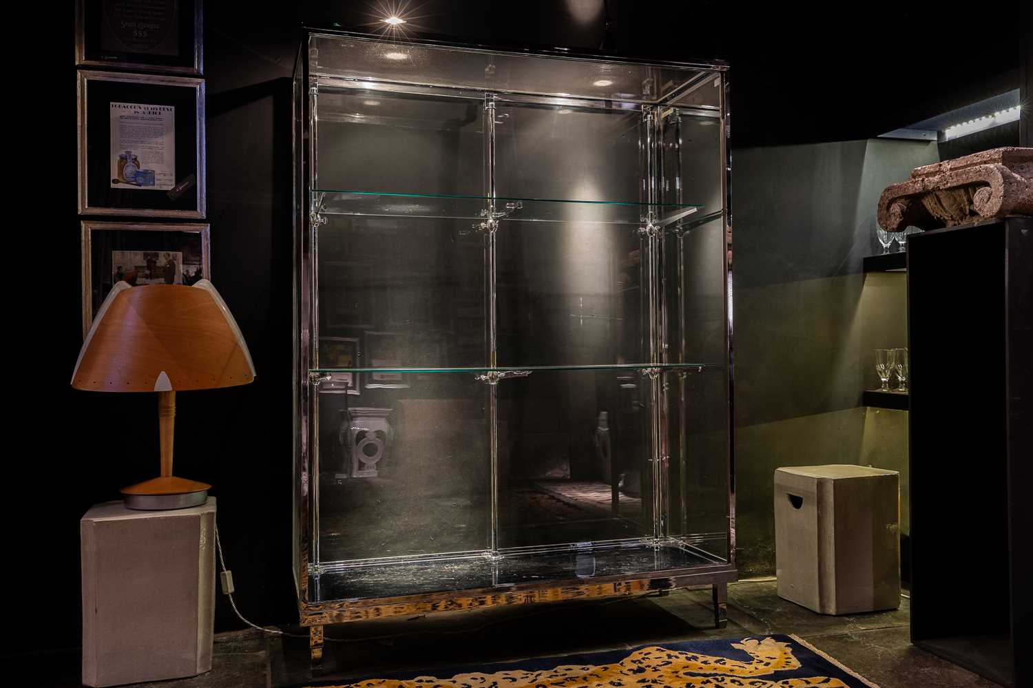 Lot 208 - A chrome display cabinet,