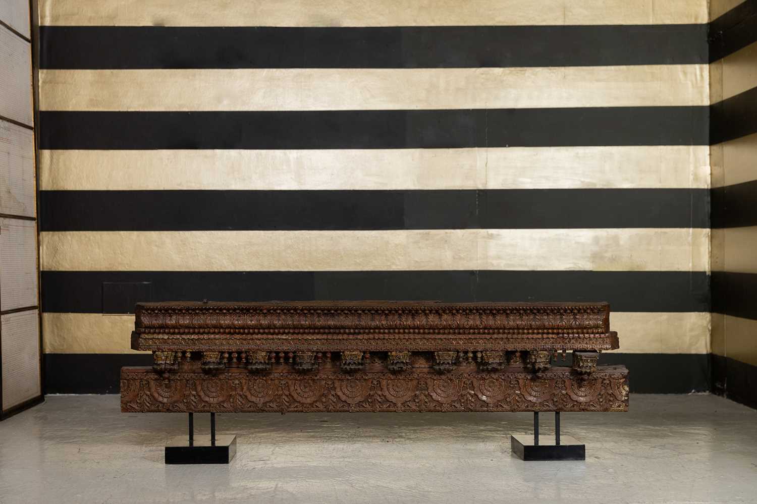 Lot 105 - A carved teak table cornice,