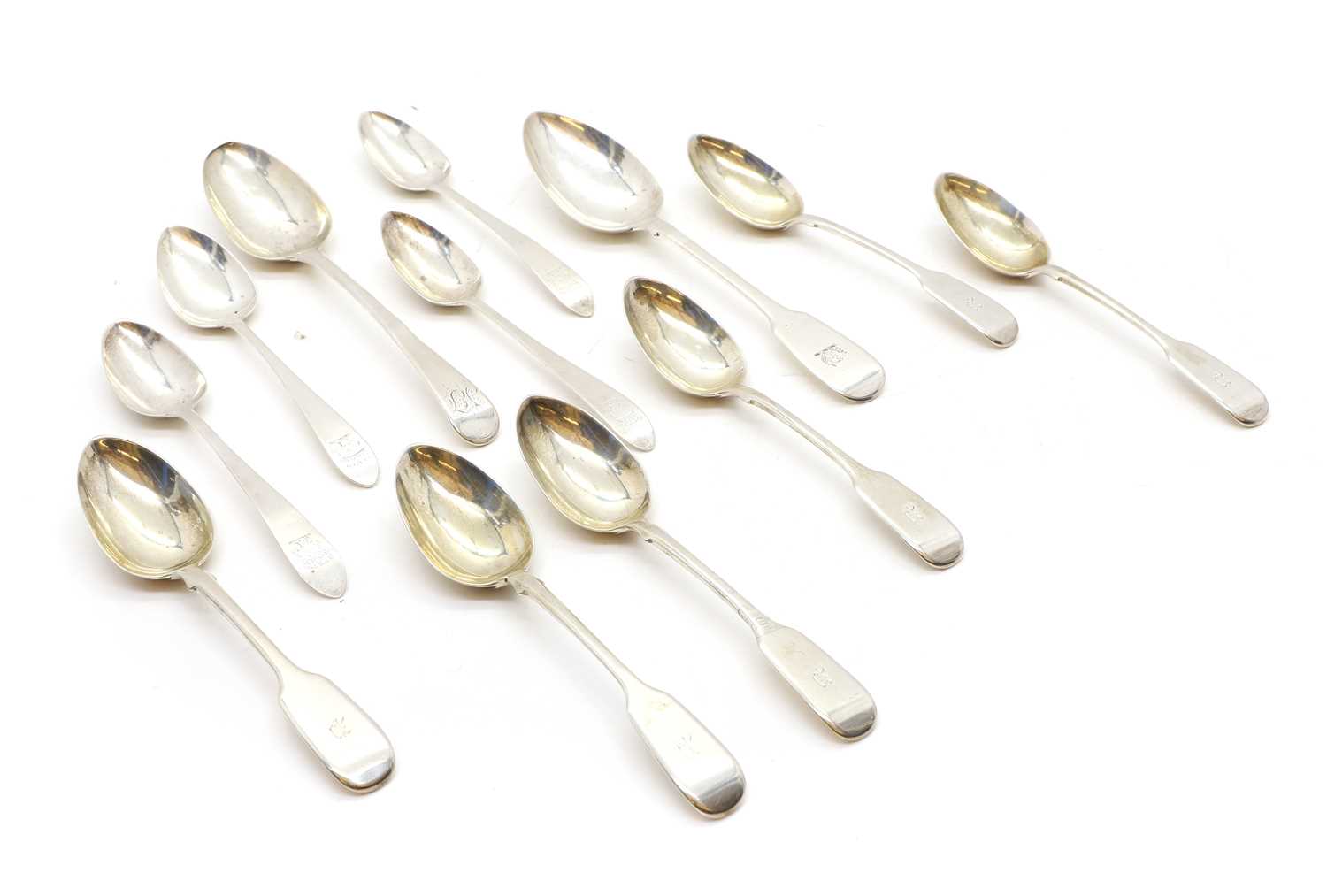 Lot 39 - A group of twelve silver spoons,