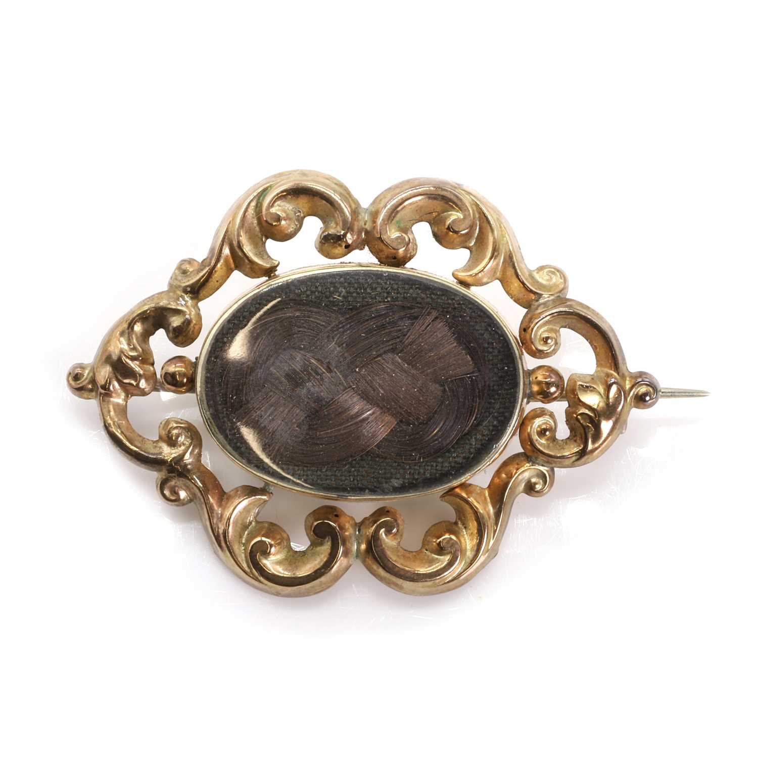 Lot 6 - A Victorian mourning brooch,