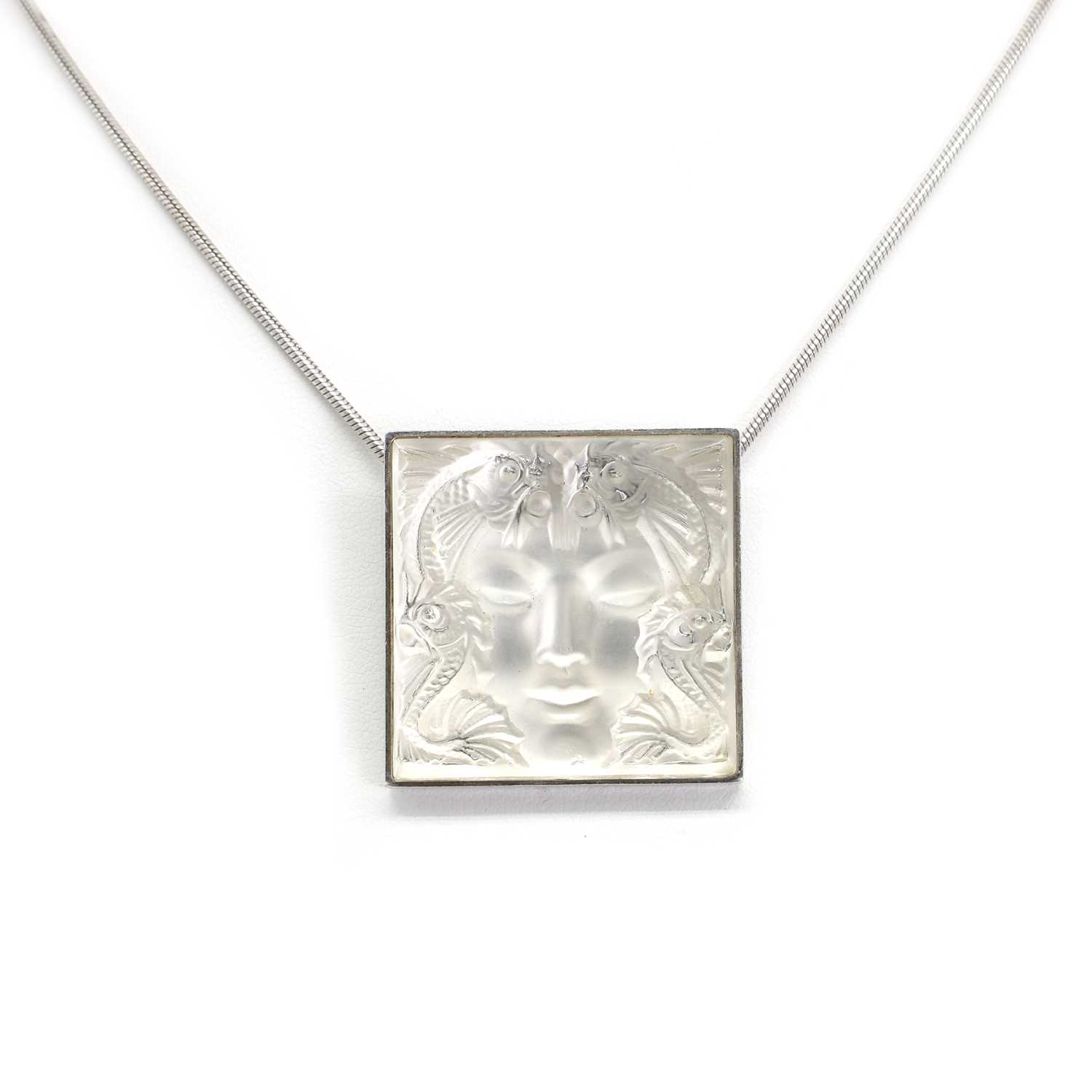 Lot 223 - A silver and glass 'Masque de Femme'