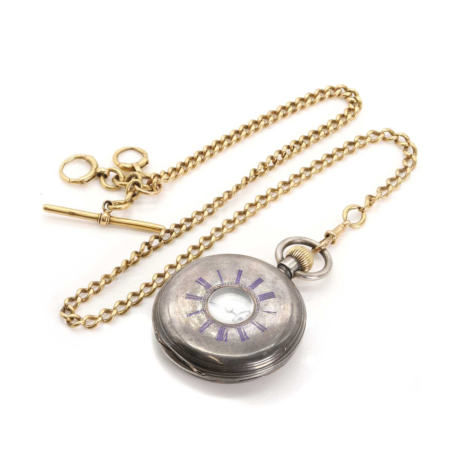 Lot 409 - An 18ct gold Albert chain and a half hunter