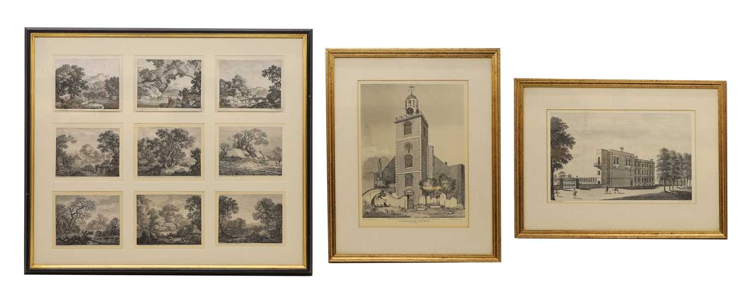 Lot 336 - A group of nine landscape engravings,