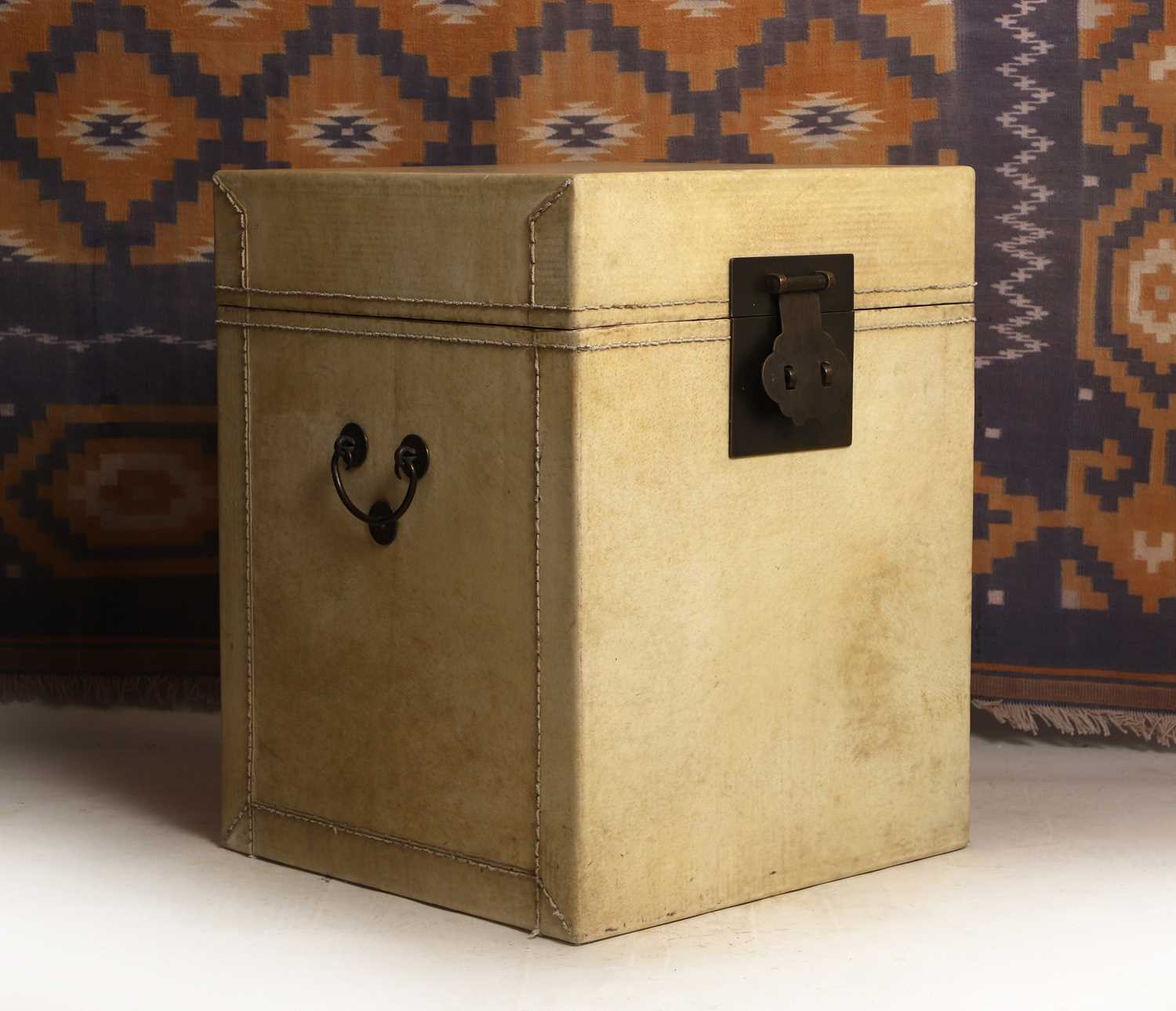 Lot 708 - A Chinese vellum trunk