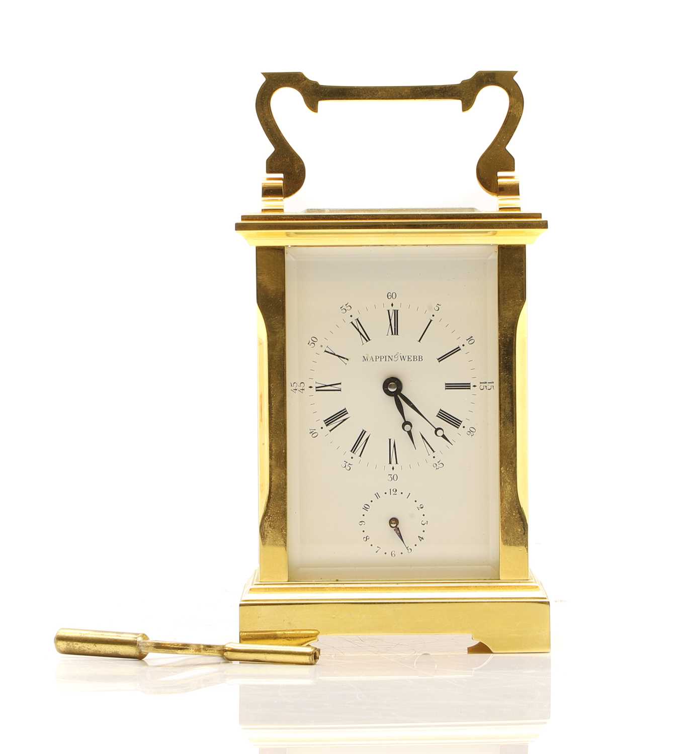 Lot 207 - A modern brass carriage clock,
