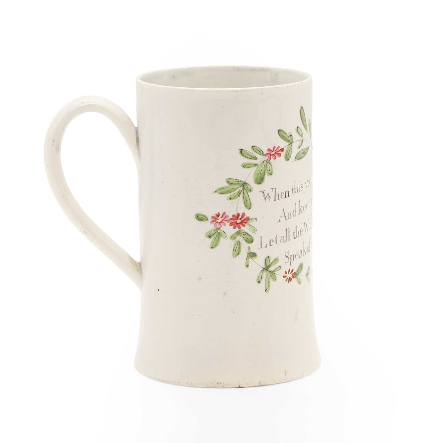 Lot 46 - A creamware mug,
