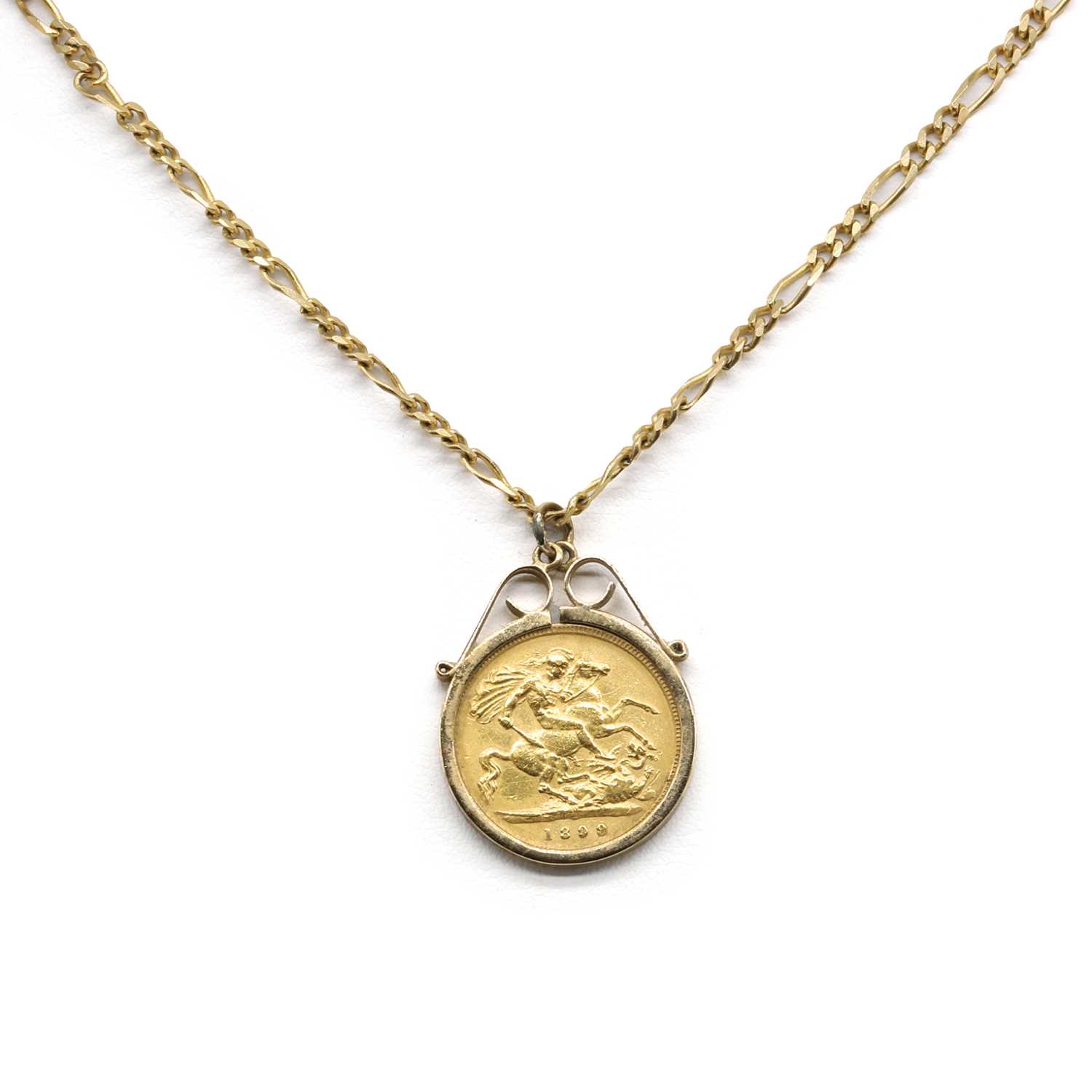 Lot 384 - A half sovereign pendant,