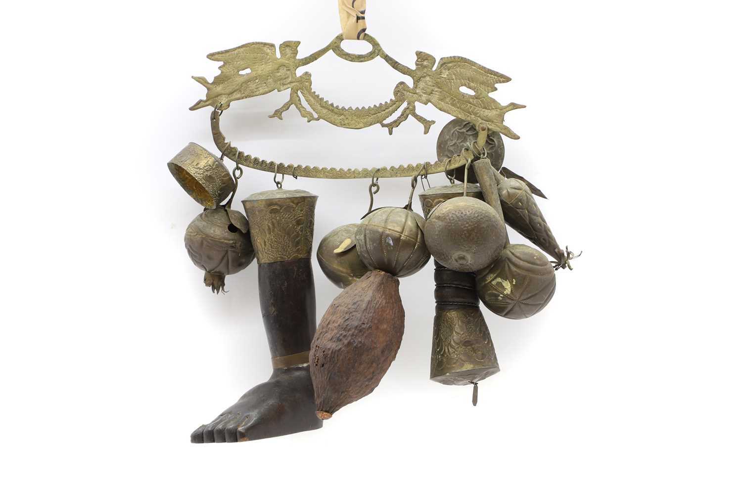 Lot 280 - A large brass and copper Penca de