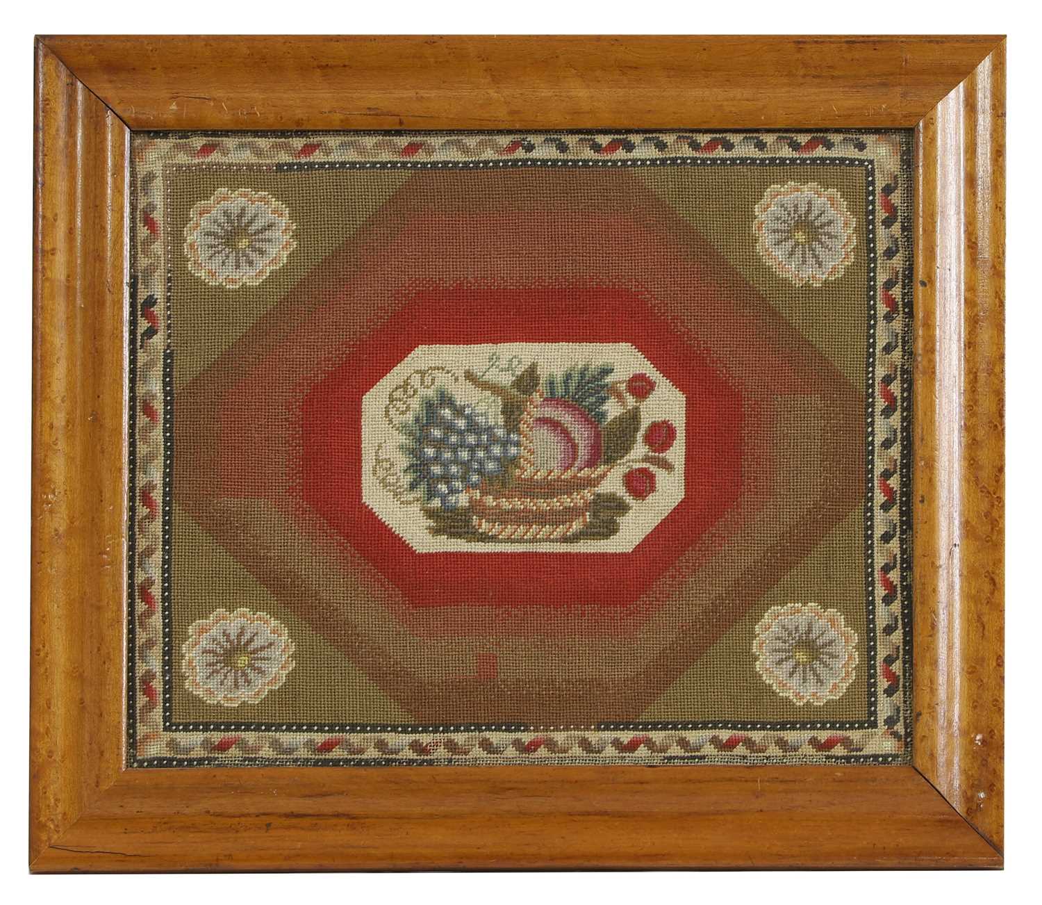 Lot 546 - A Victorian needlepoint panel,